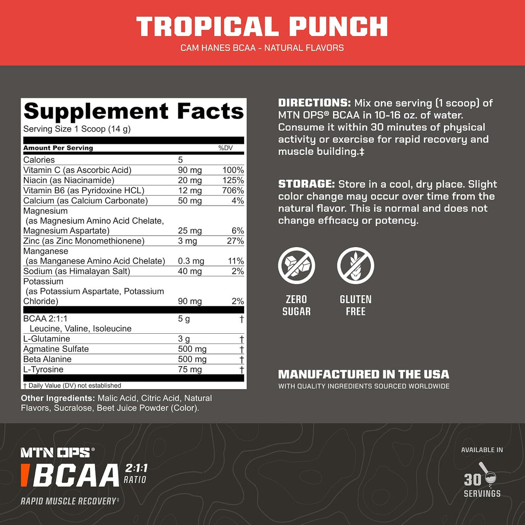 Tropical punch BCAA powder drink