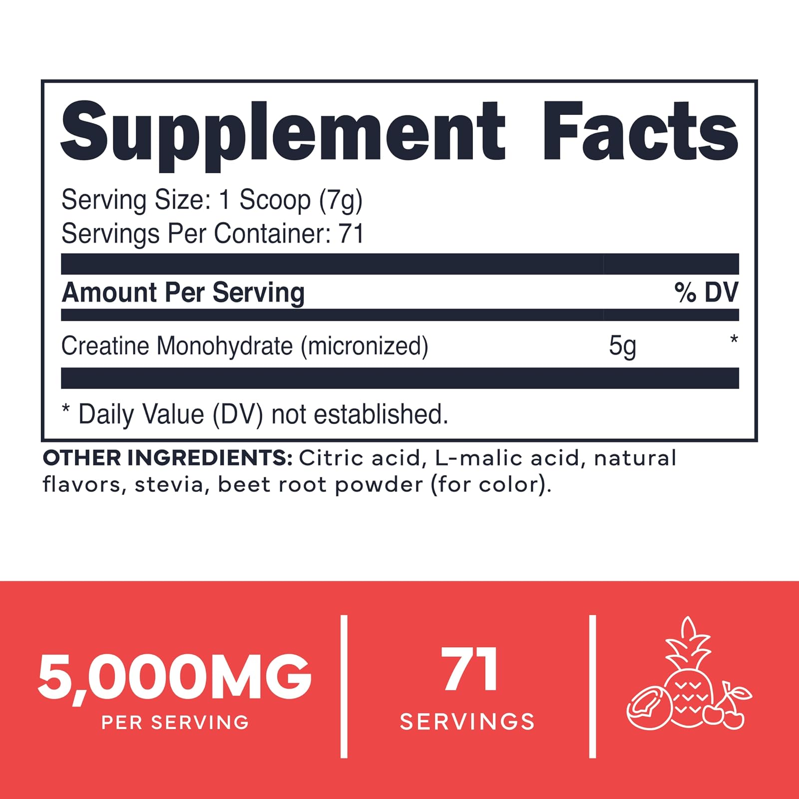 Tropical punch creatine supplement