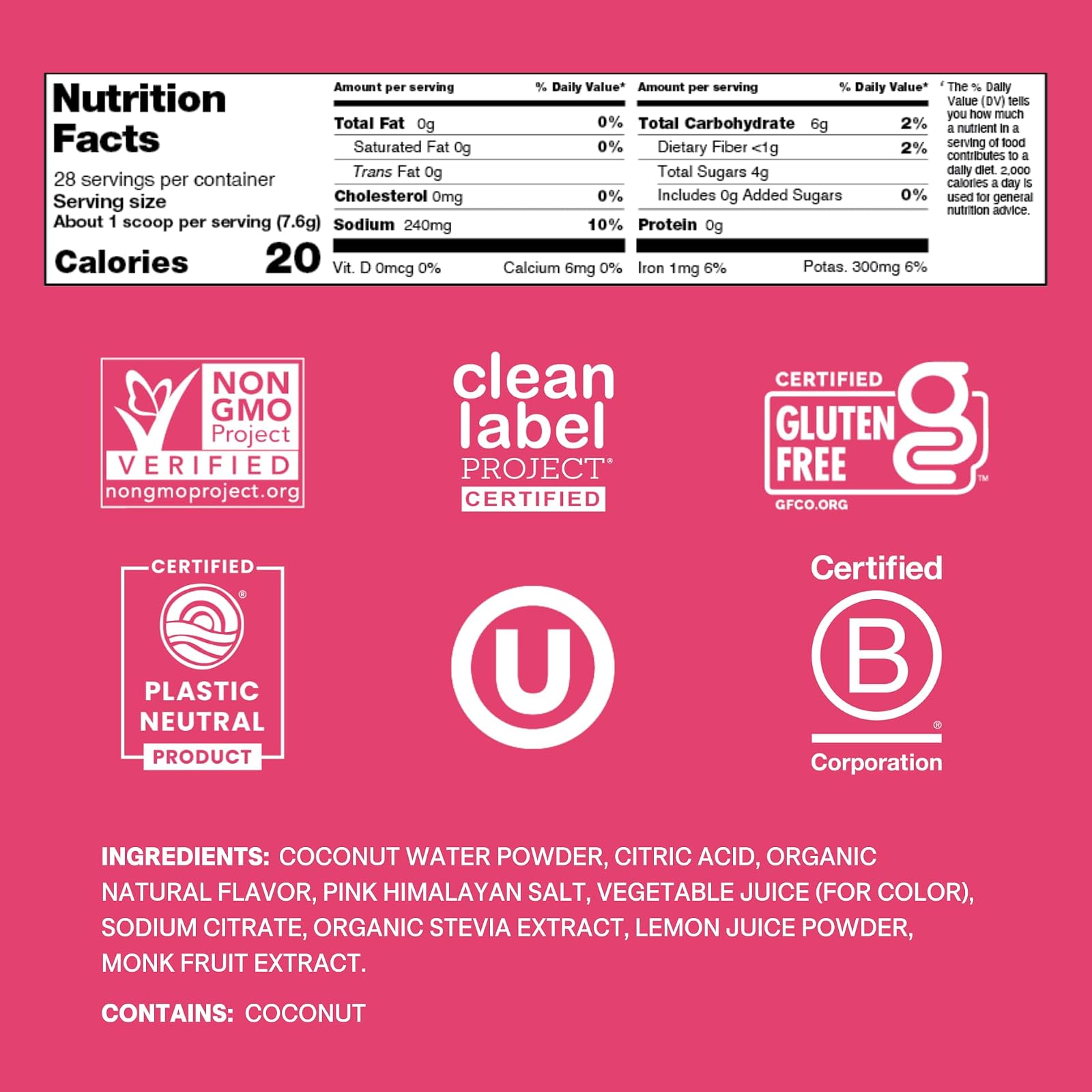 Tropical punch electrolyte powder mix