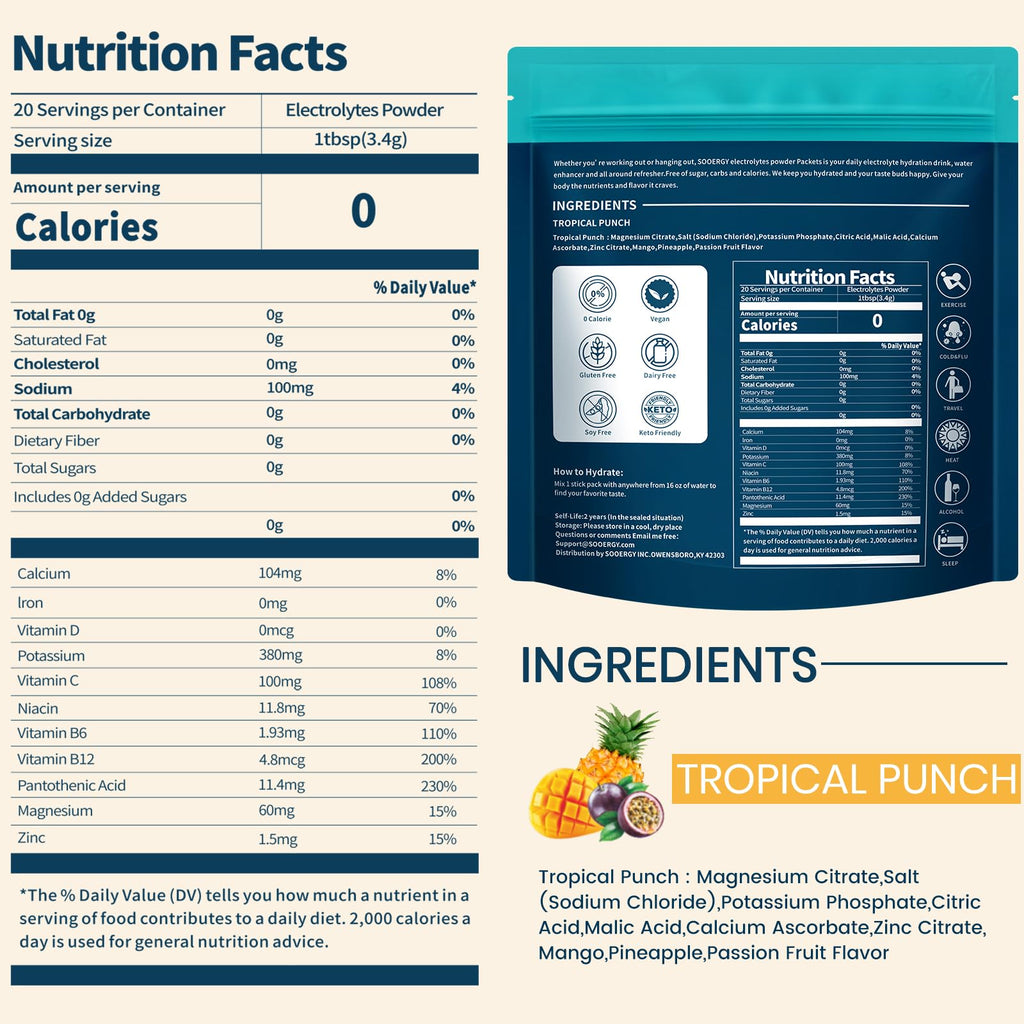 Tropical punch sports hydration solution