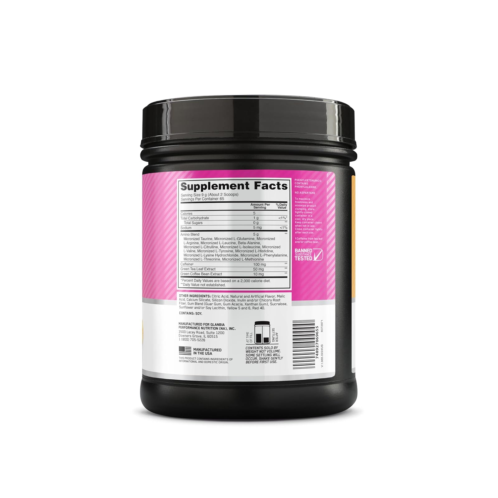 Tropical Sunrise flavour Amino Energy drink mix