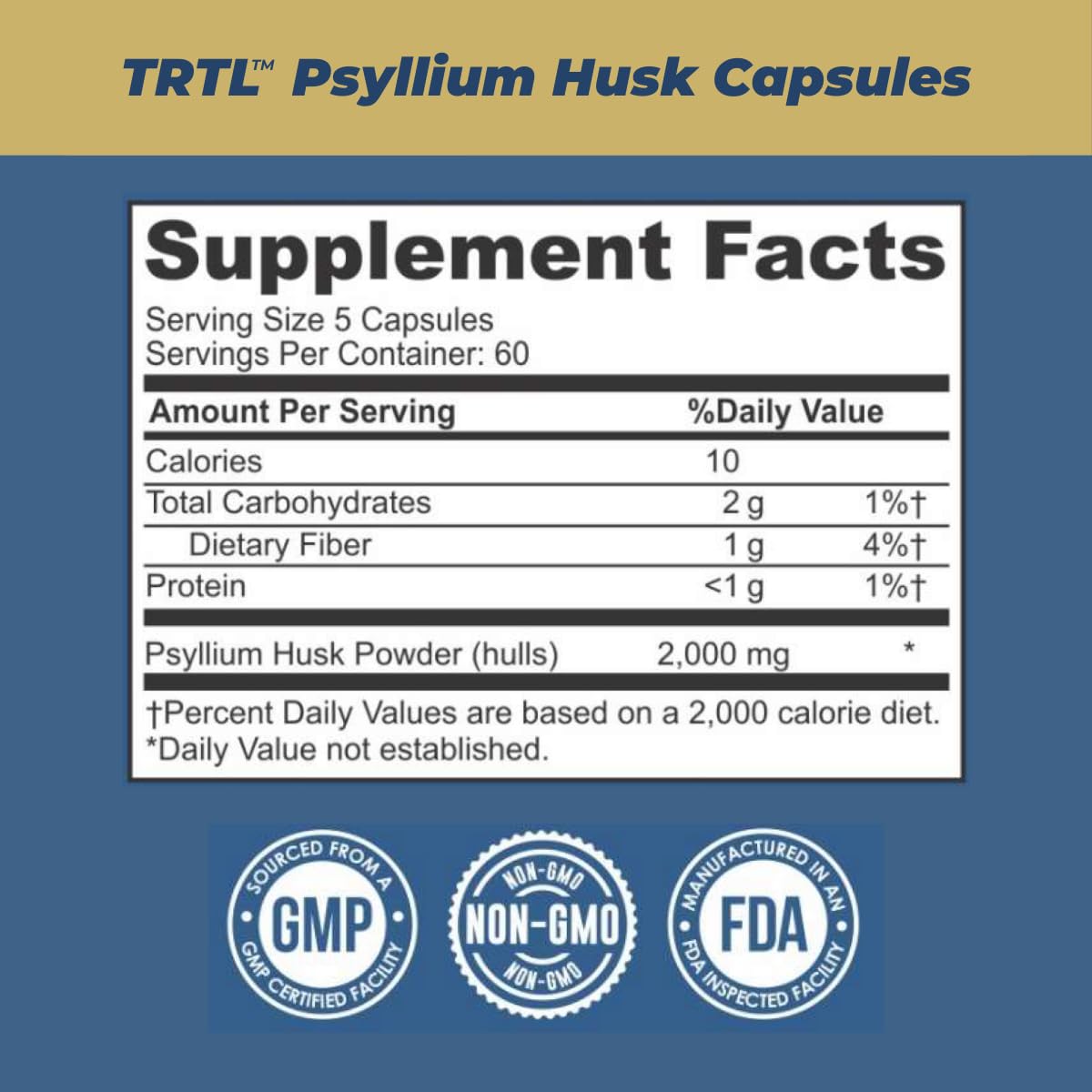 TRTL psyllium husk natural fibre supplement