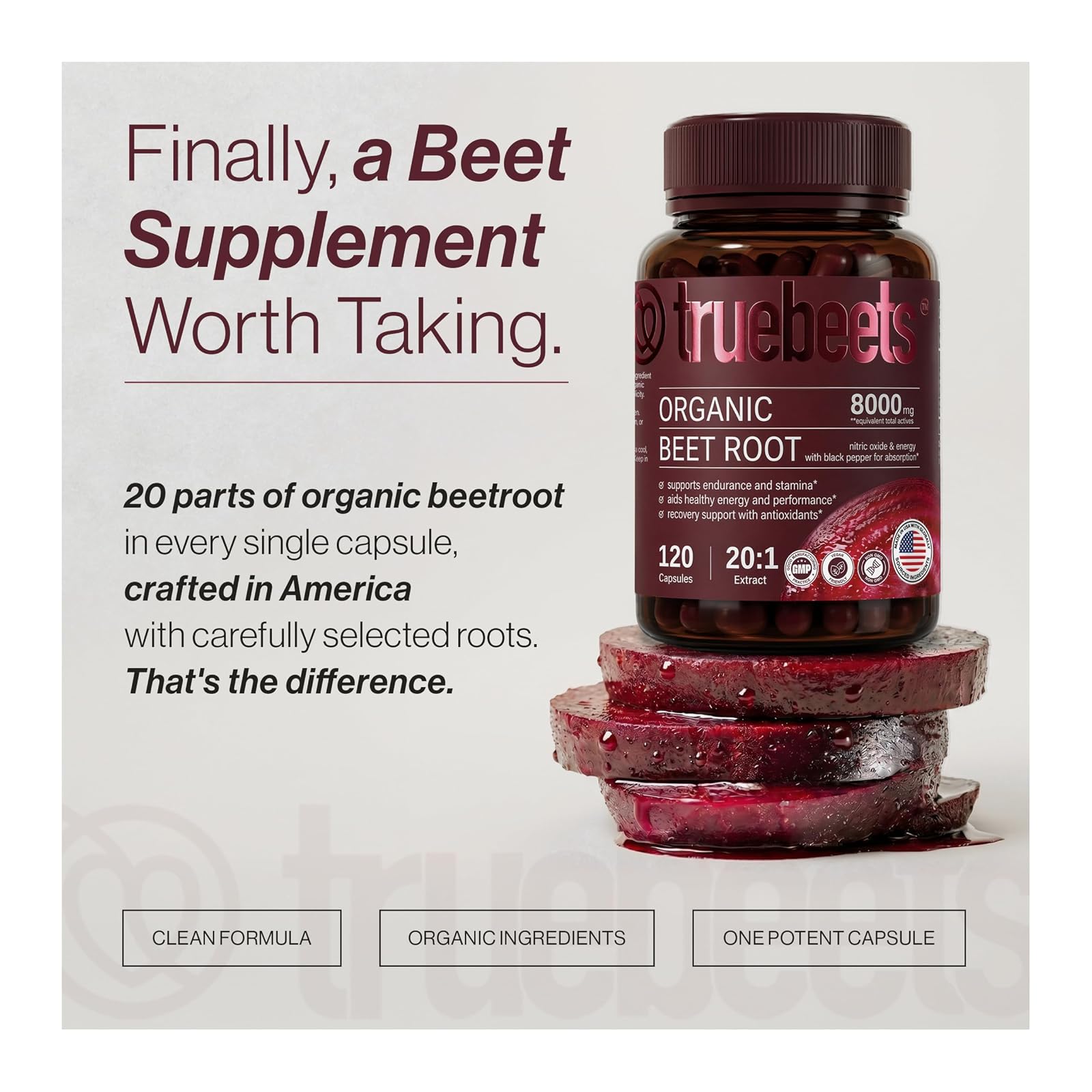 TRUE BEETS capsules for athletic endurance