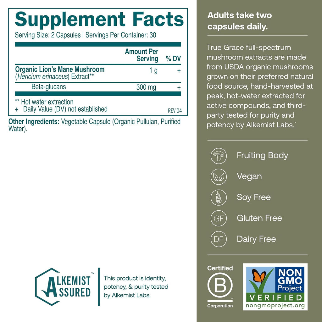 True Grace lion's mane health benefits