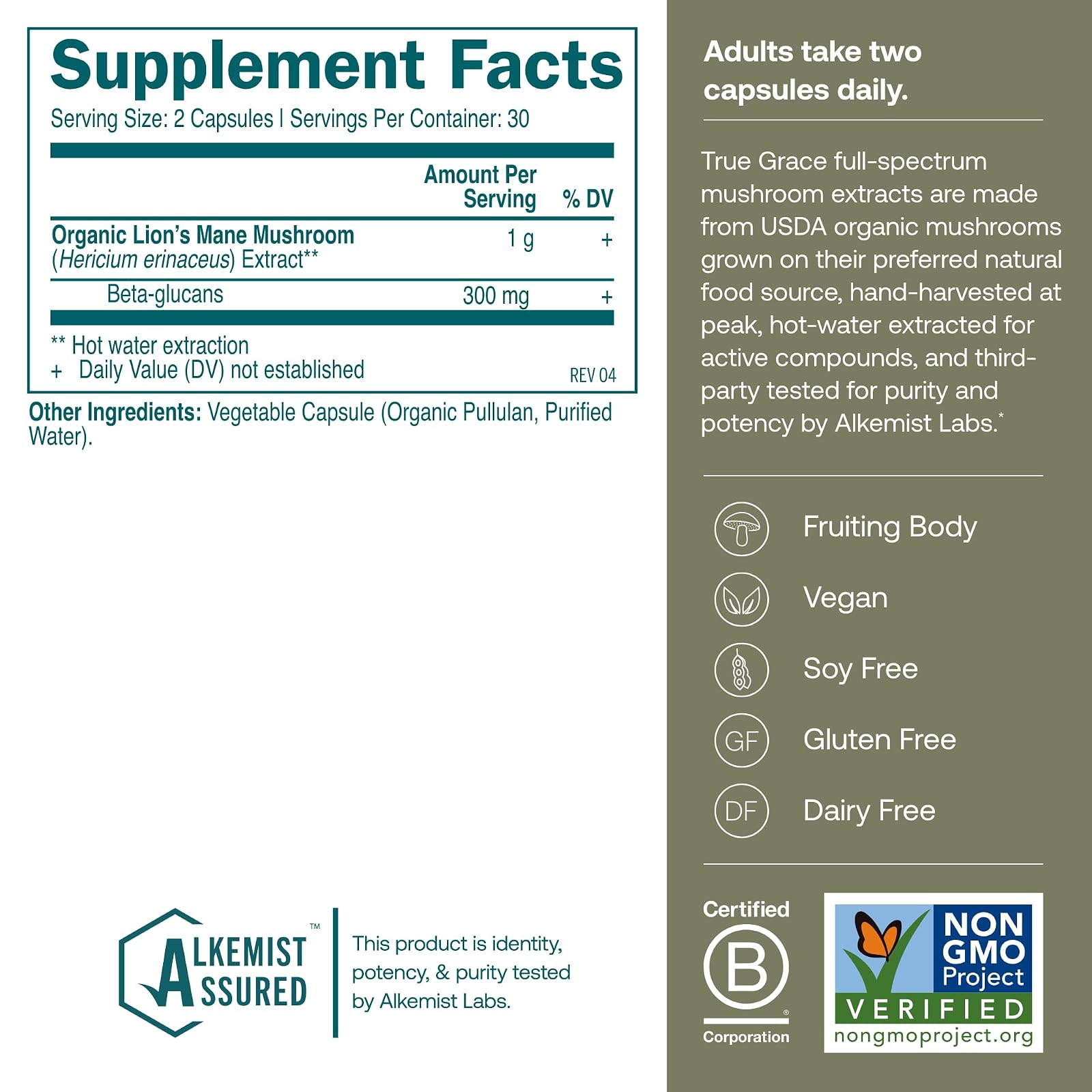 True Grace lion's mane health benefits