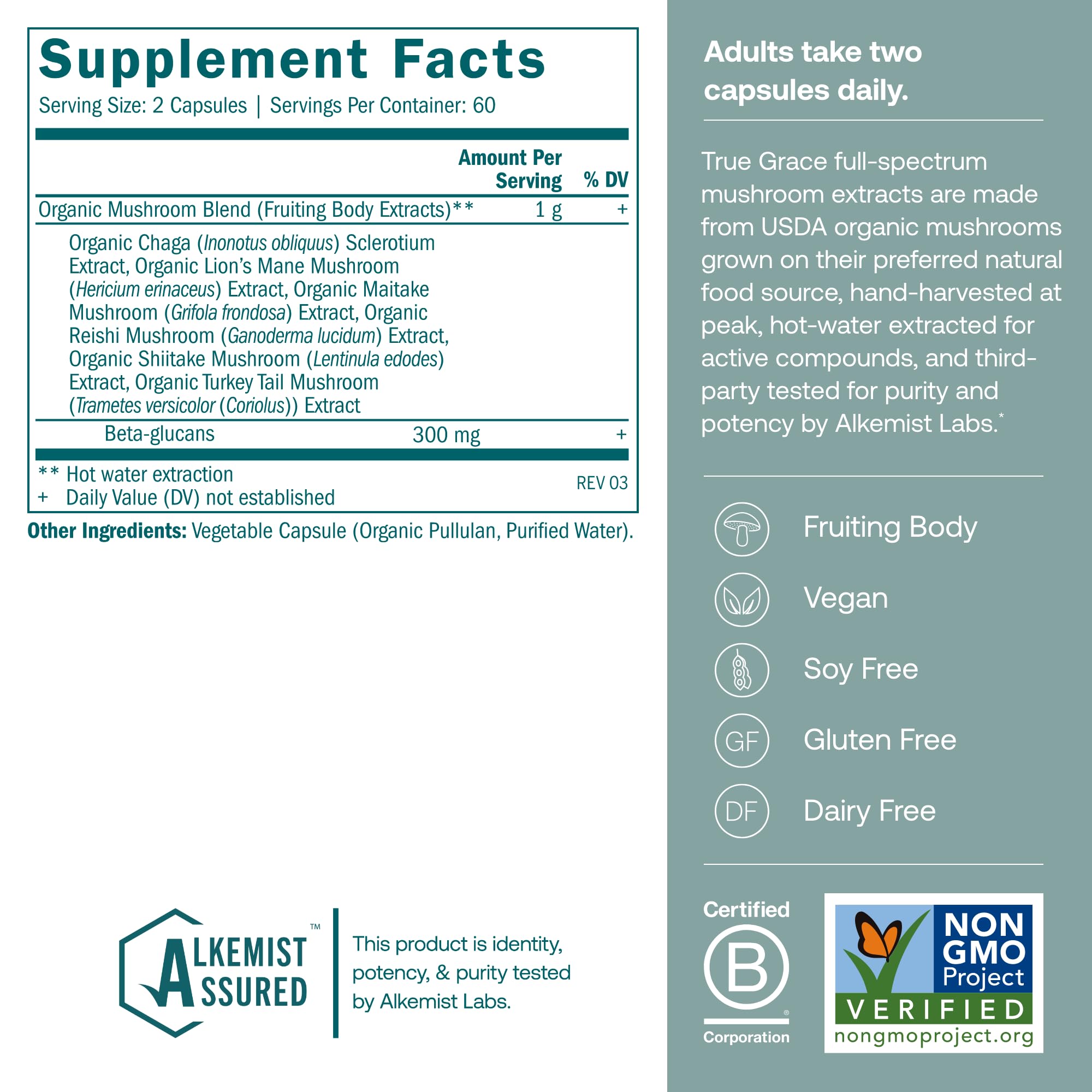 True Grace mushroom supplement benefits