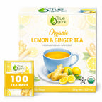 True Organic lemon ginger tea bags