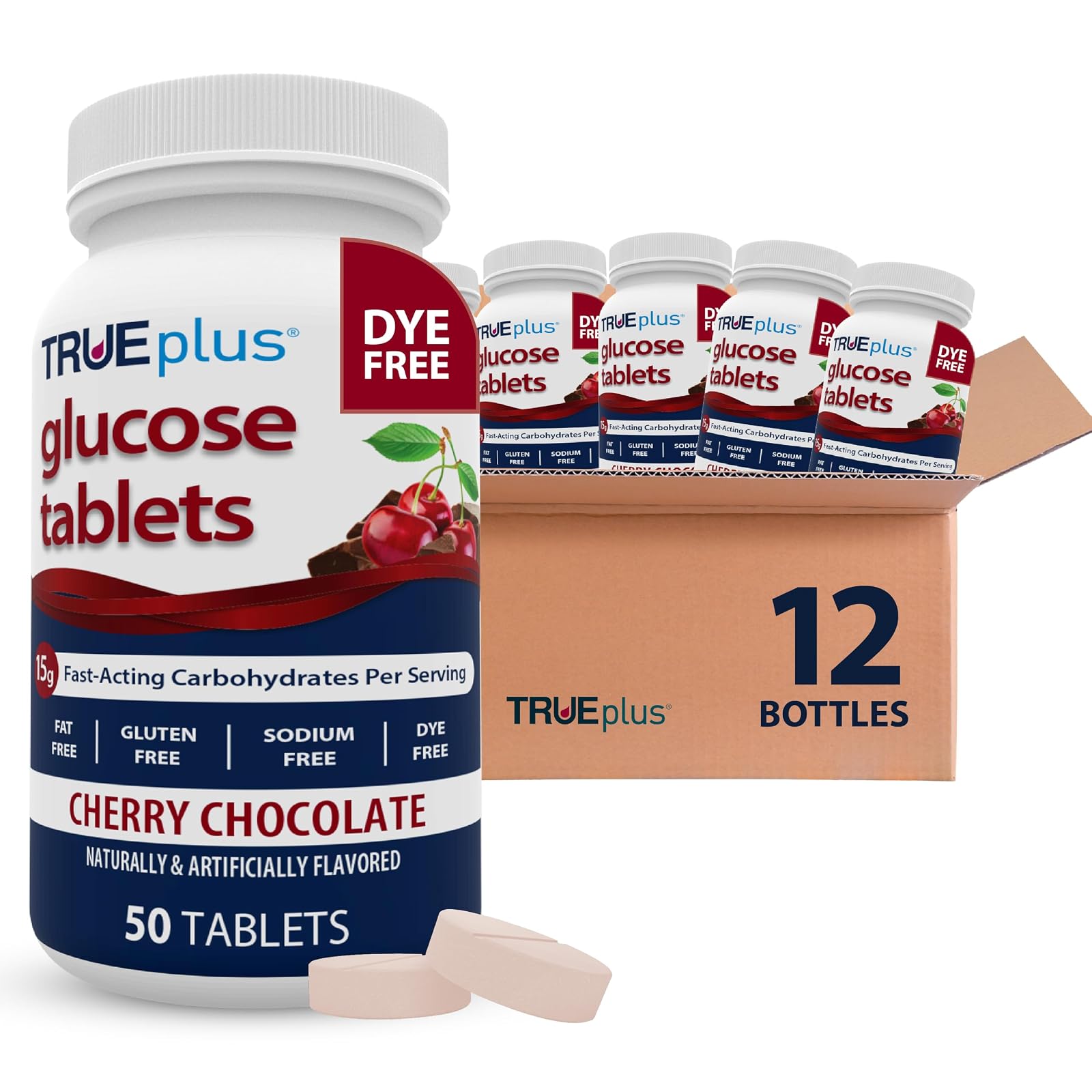 TRUEplus glucose tablets cherry chocolate