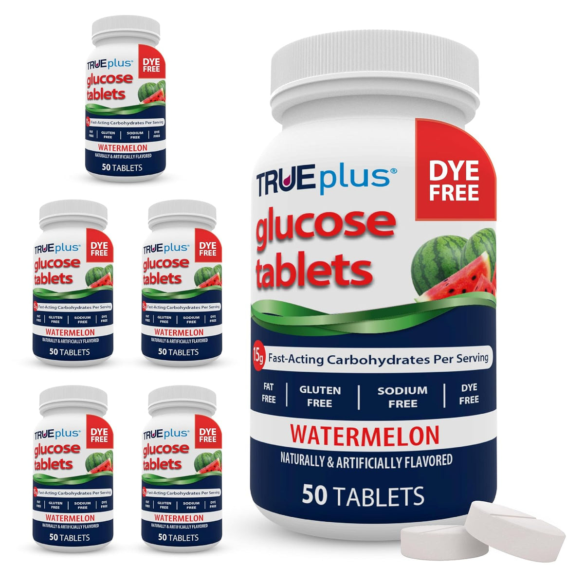 TRUEplus glucose tablets watermelon flavour