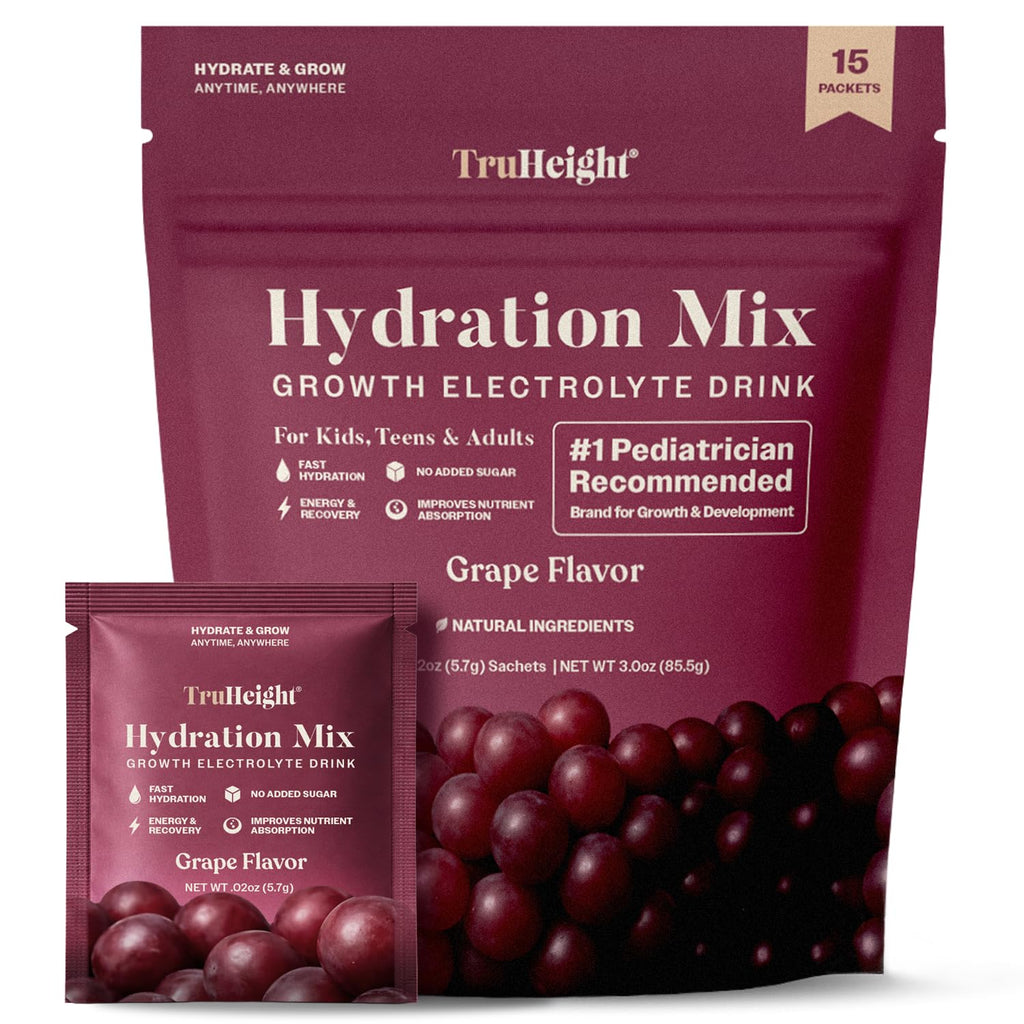 TruHeight hydration packets grape flavour
