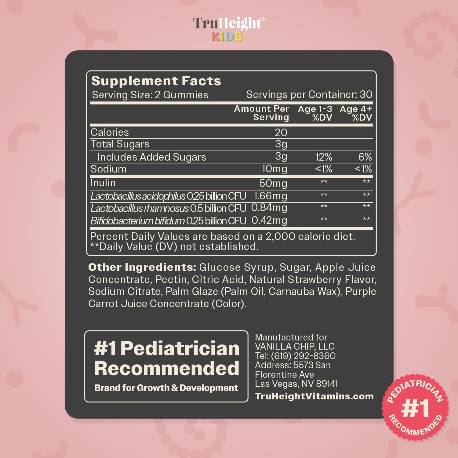 TruHeight kids gummies with natural flavours