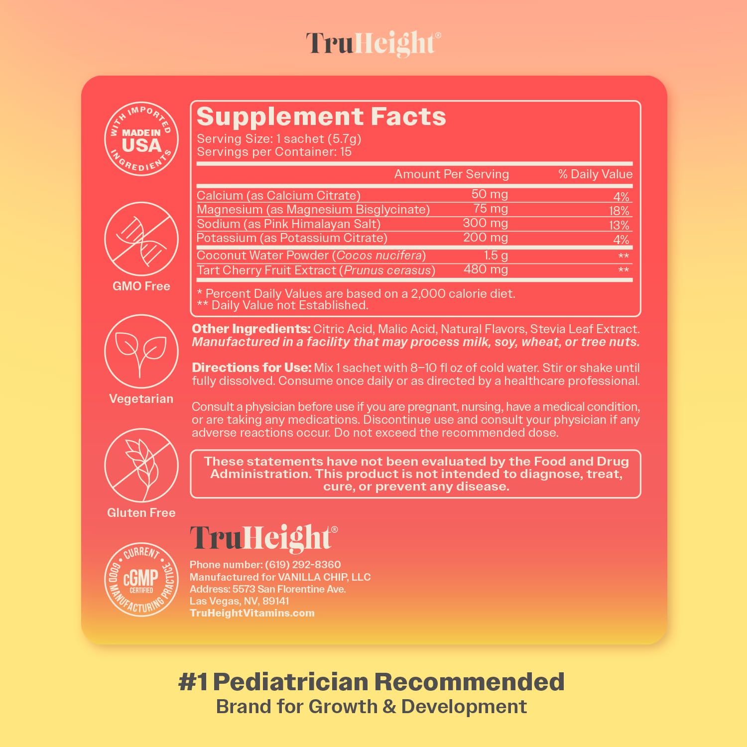 TruHeight minerals for optimal hydration