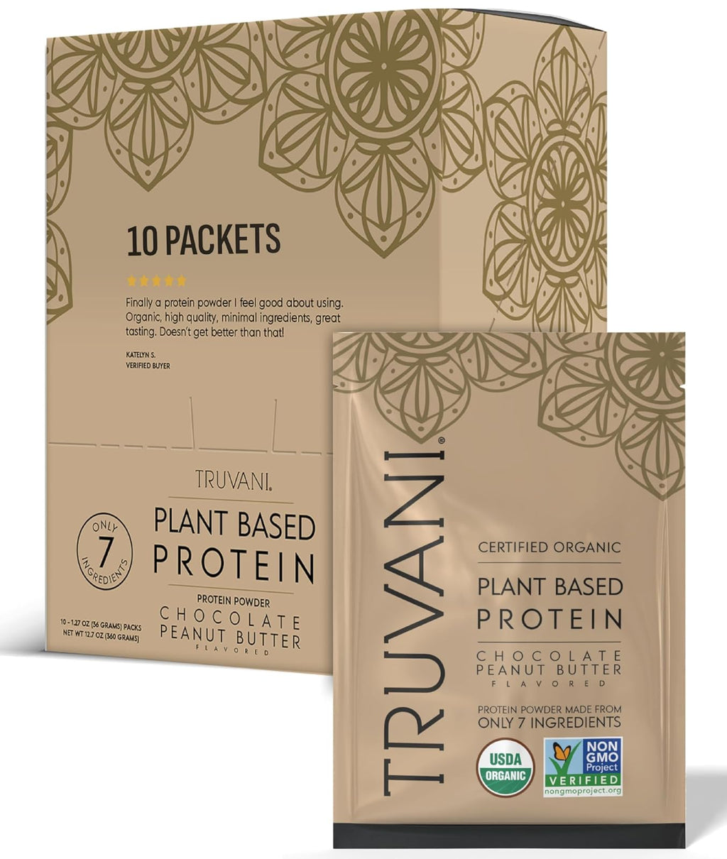 Truvani chocolate peanut butter protein powder