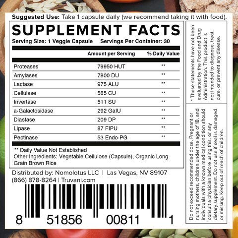 Truvani digestive enzymes for bloating relief