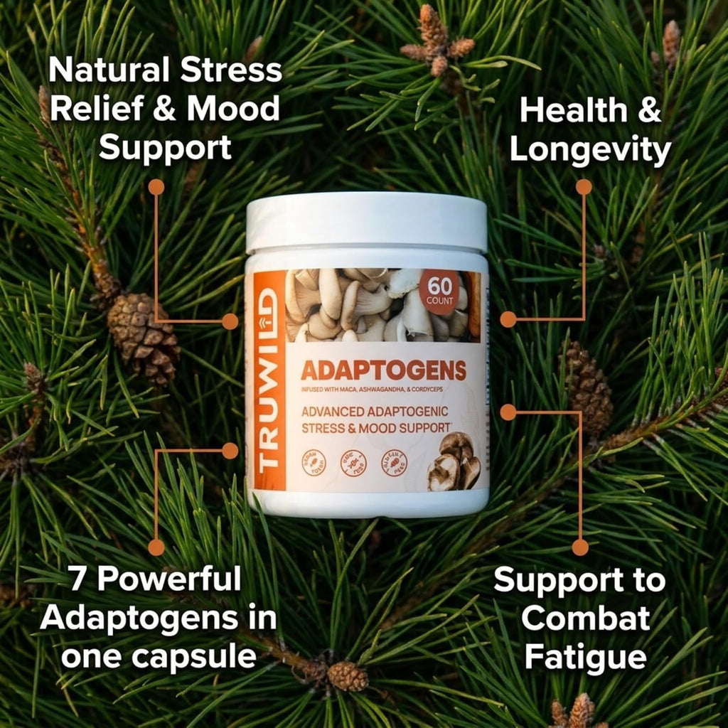 TruWild adaptogen capsules for daily wellness