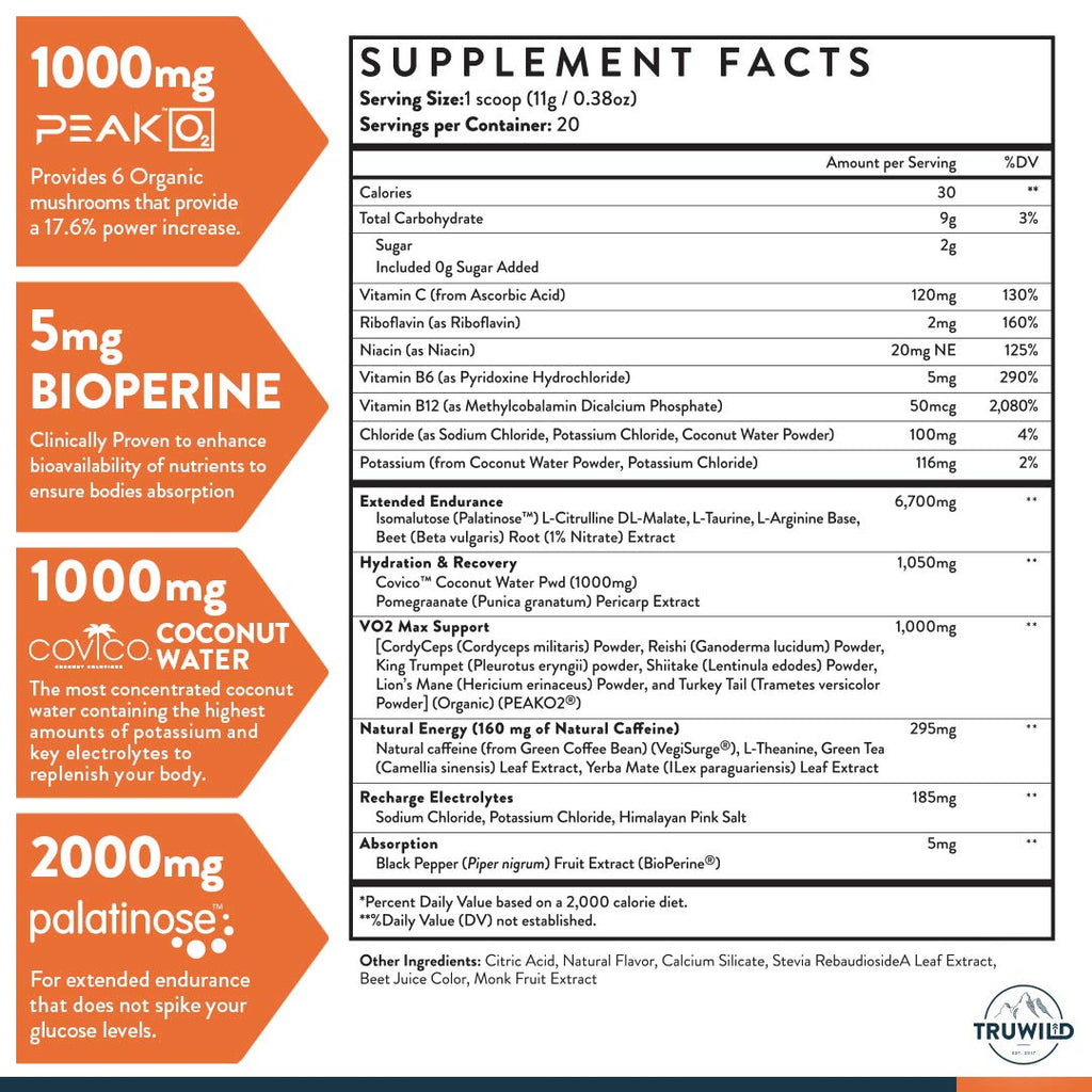 TruWild pre-workout with natural ingredients