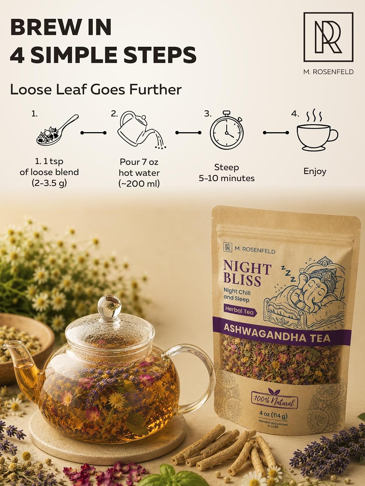 Tulsi herbal infusion for relaxation