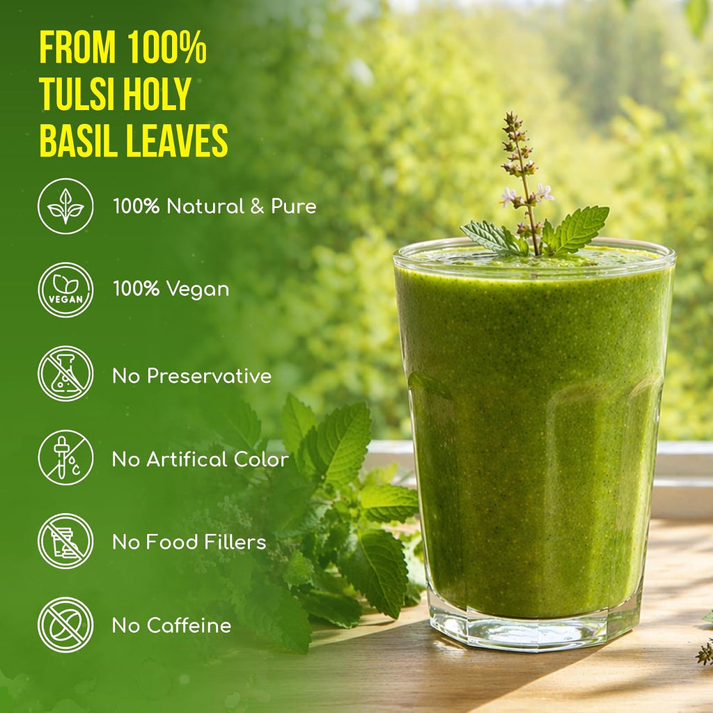 Tulsi leaves powder for wellness drinks