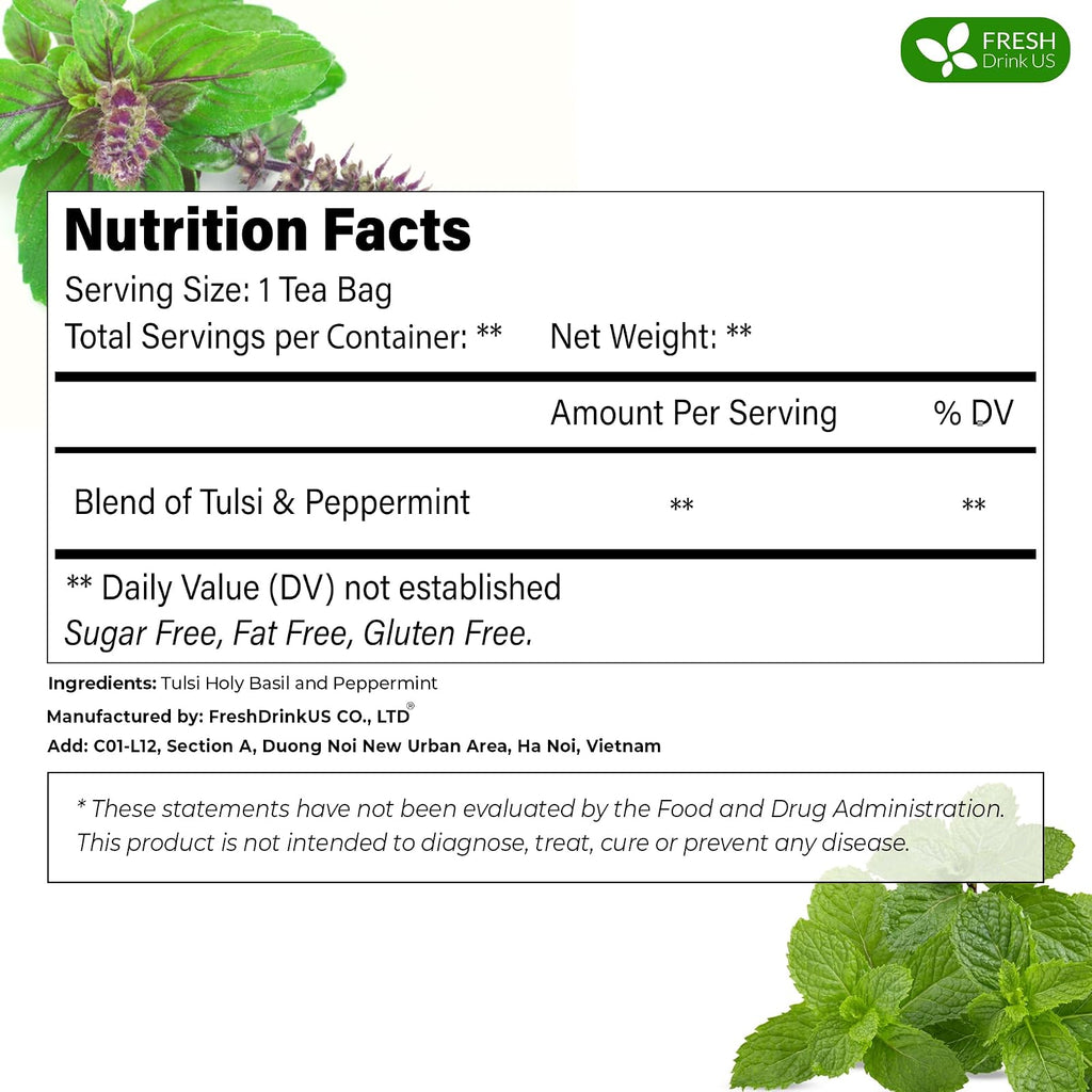 Tulsi peppermint tea for energy