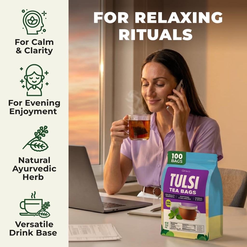 Tulsi tea bags for daily energy