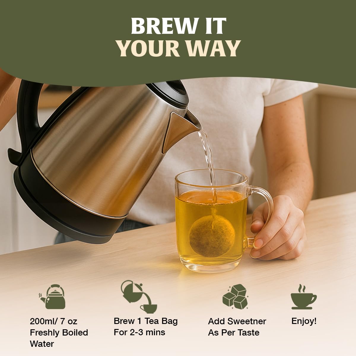 Tulsi tea bags for daily health