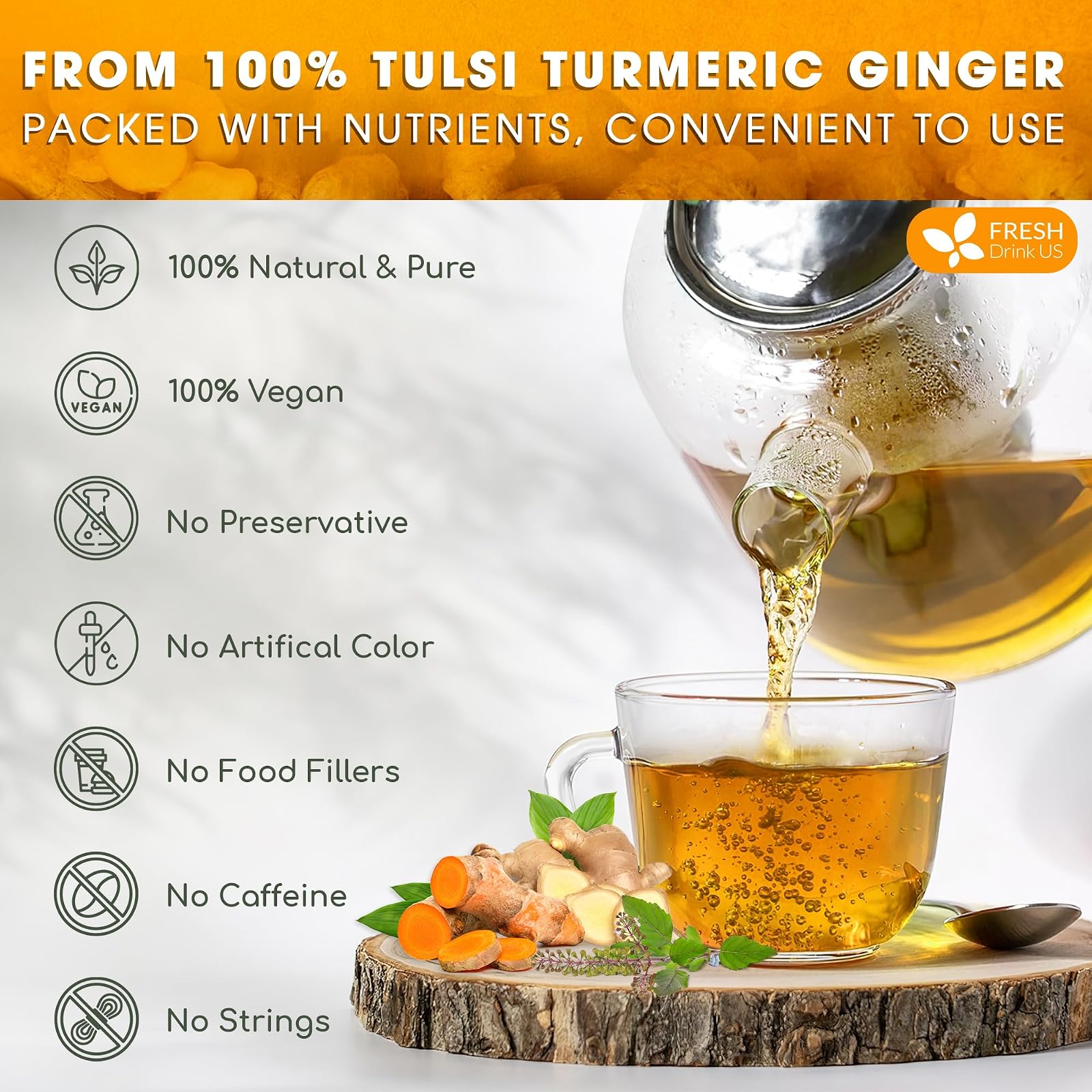 Tulsi turmeric ginger tea for immunity