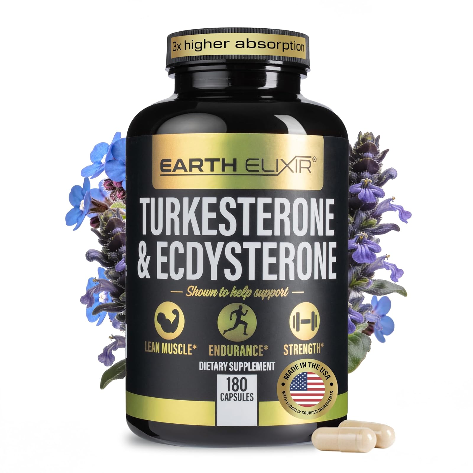 Turkesterone testosterone booster capsules