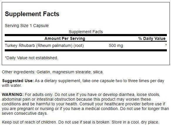 Turkey Rhubarb capsules for gut health