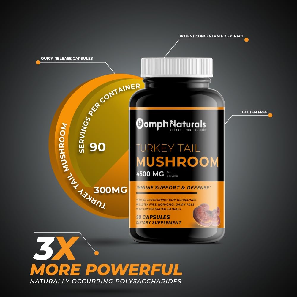 Turkey Tail mushroom capsules for digestive health