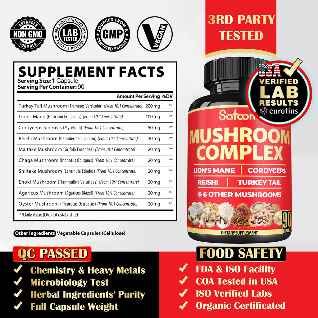 Turkey tail mushroom capsules for immunity