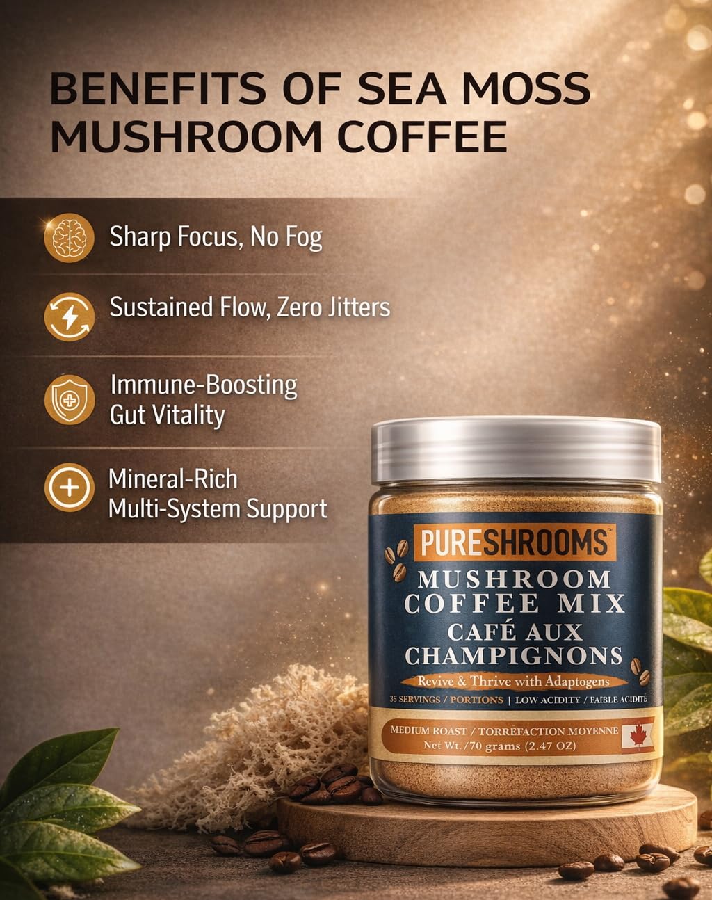 turkey tail mushroom coffee mix