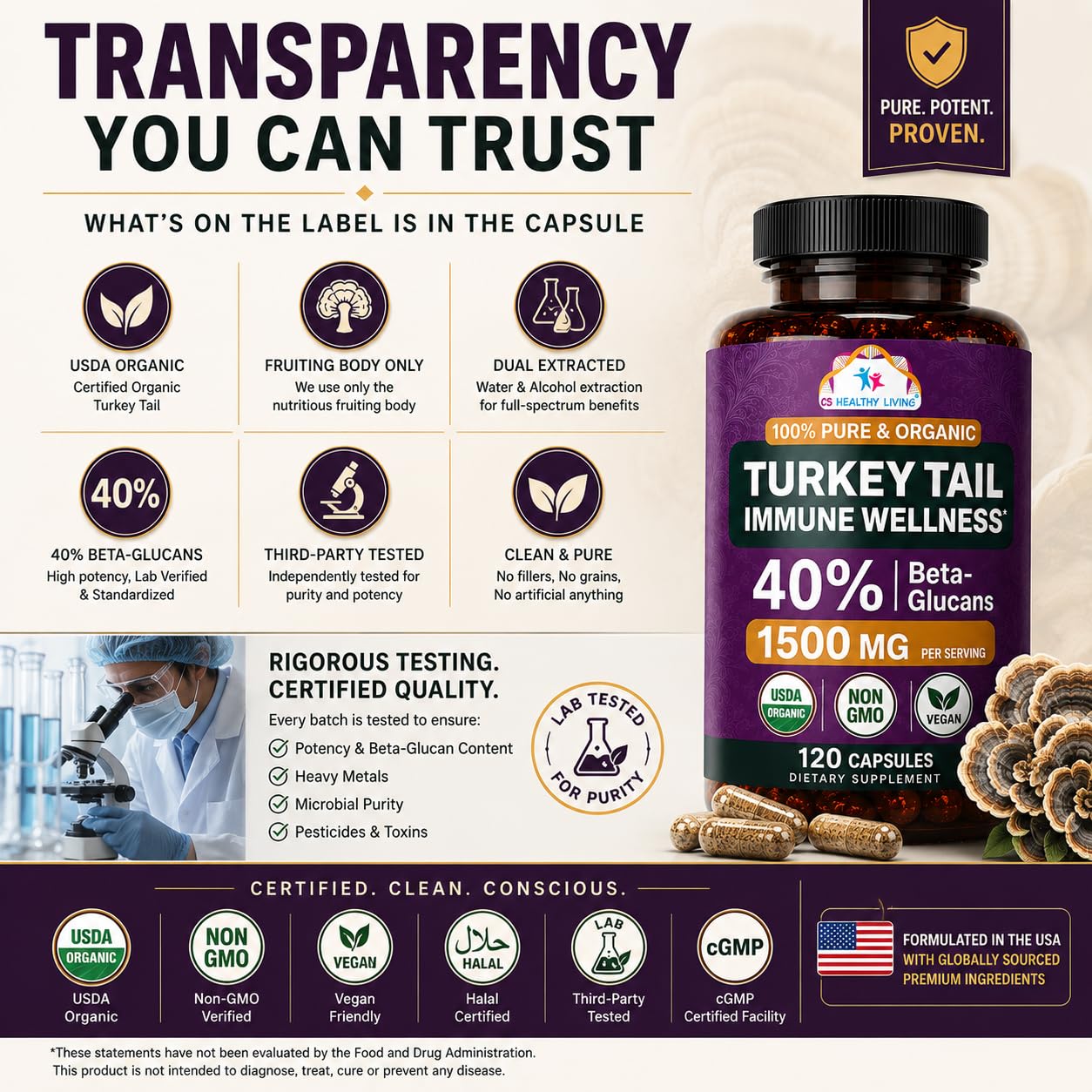 Turkey Tail mushrooms for holistic health