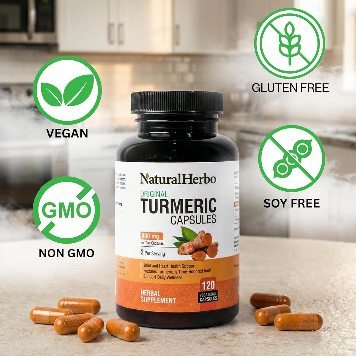 Turmeric capsules for digestive health