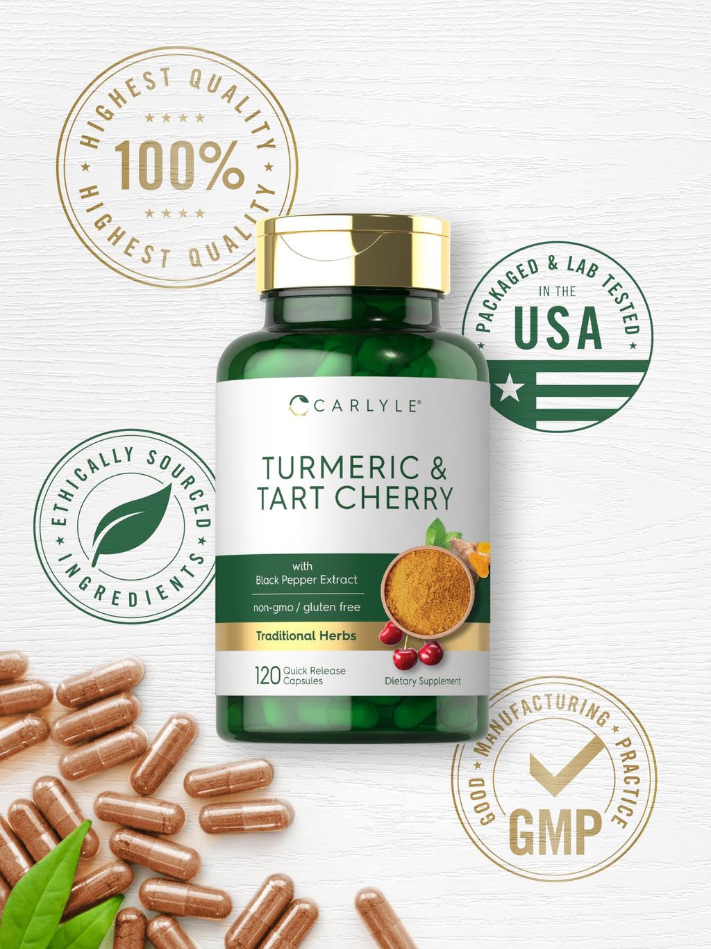 Turmeric capsules with black pepper extract