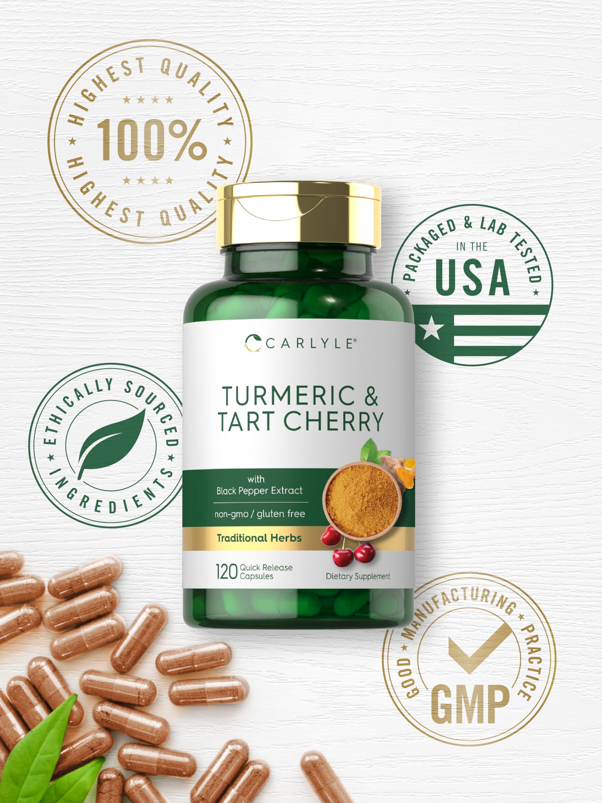 Turmeric capsules with black pepper extract