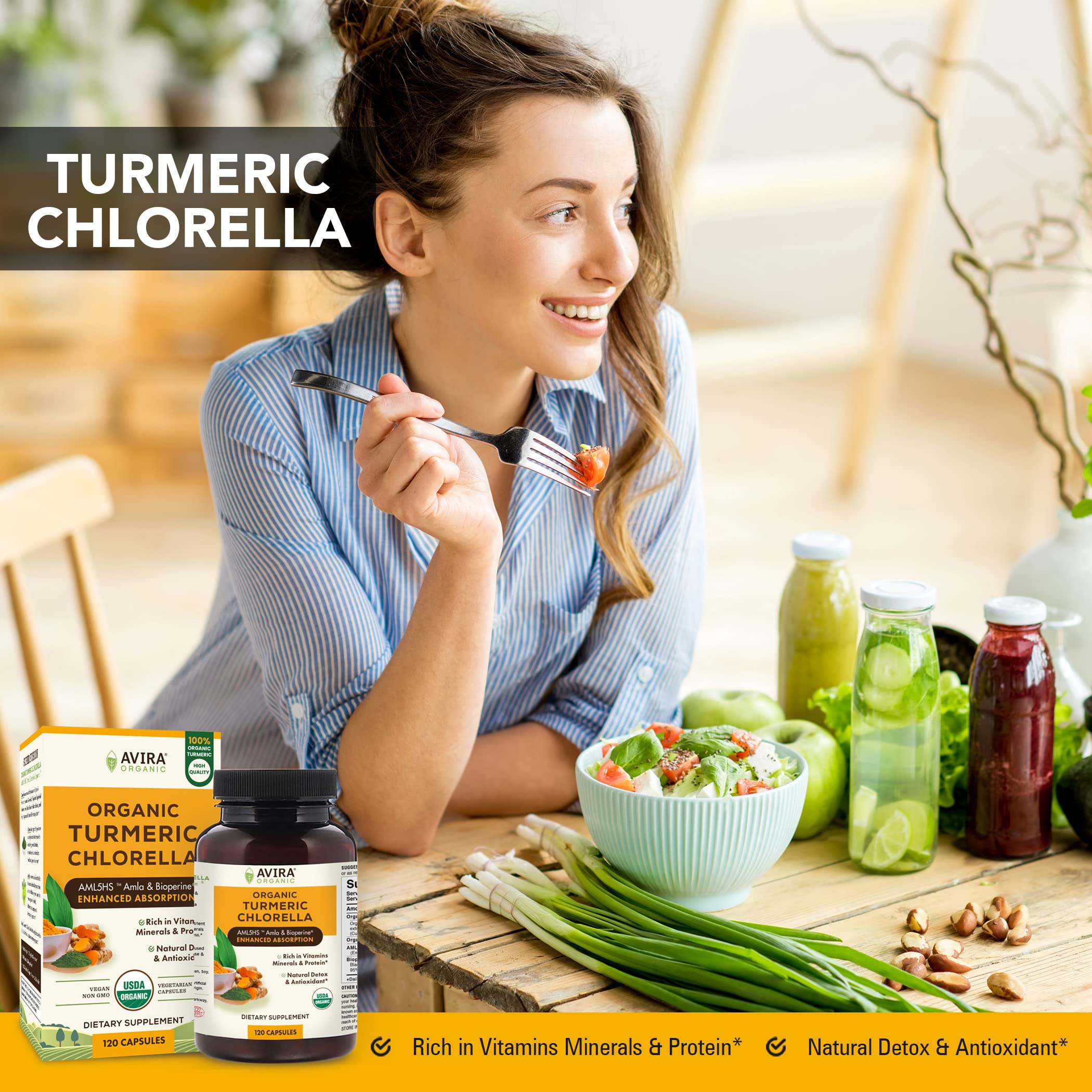 turmeric chlorella algae rich in vitamins