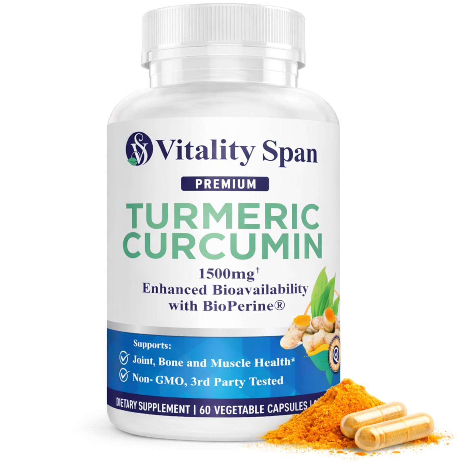 Turmeric Curcumin 1500 mg capsules