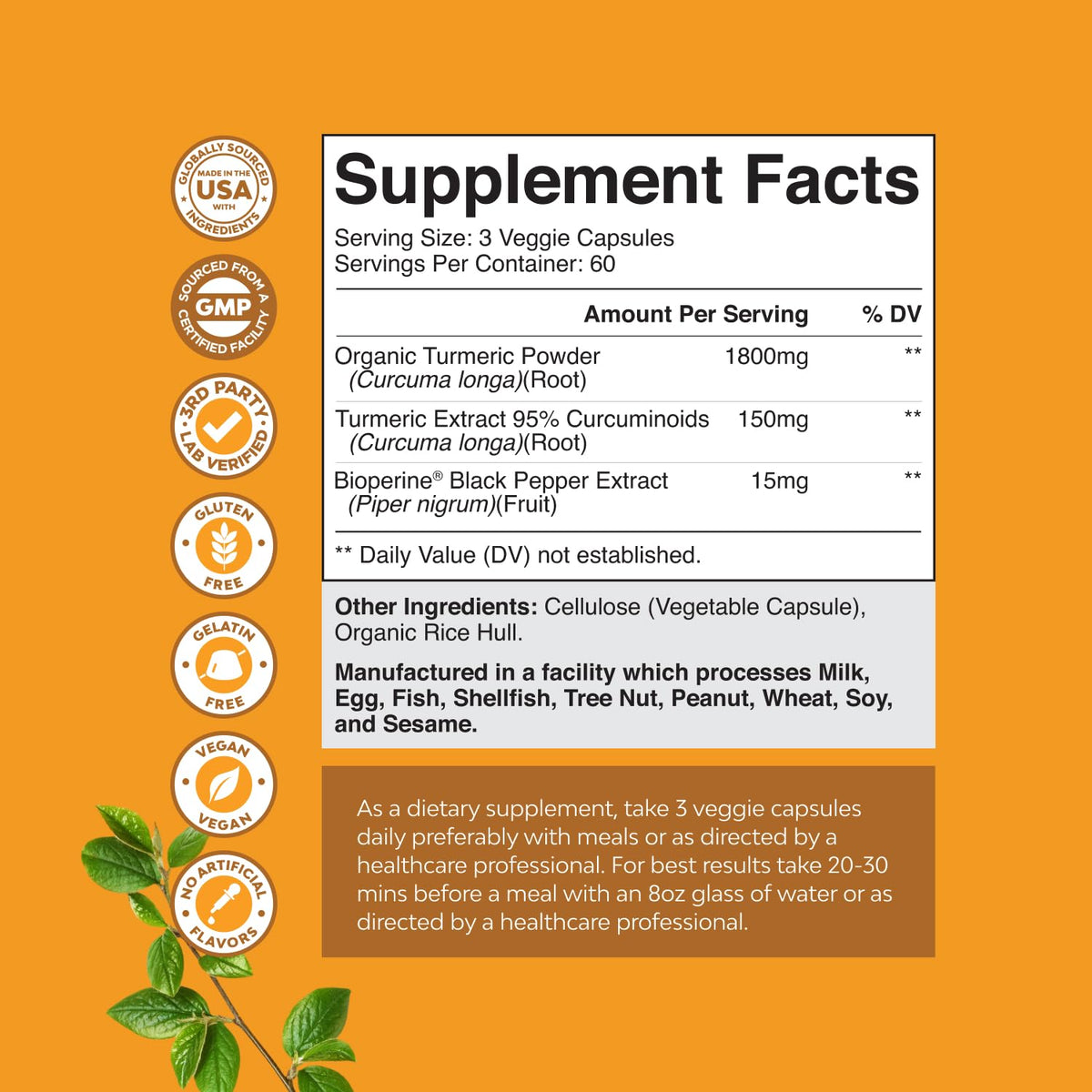 turmeric curcumin capsules for daily health