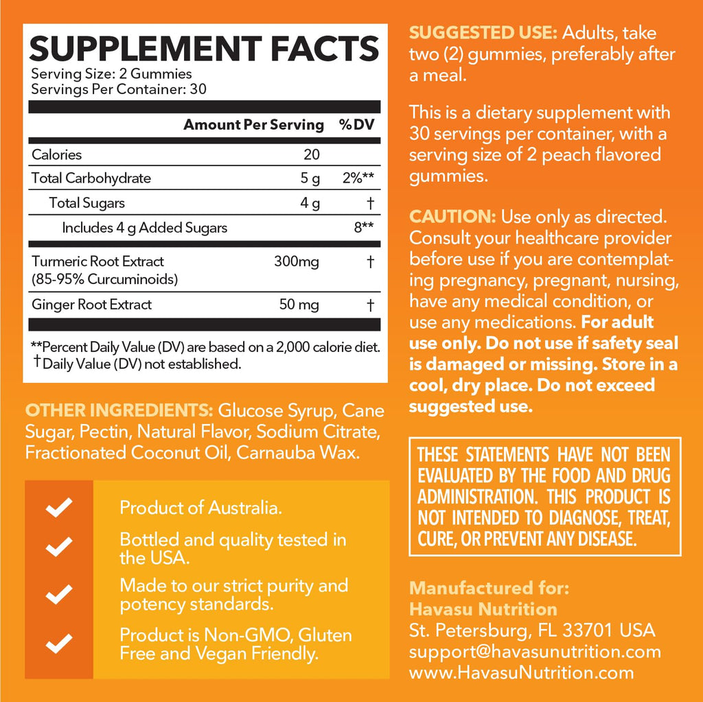 Turmeric curcumin gummies for inflammation