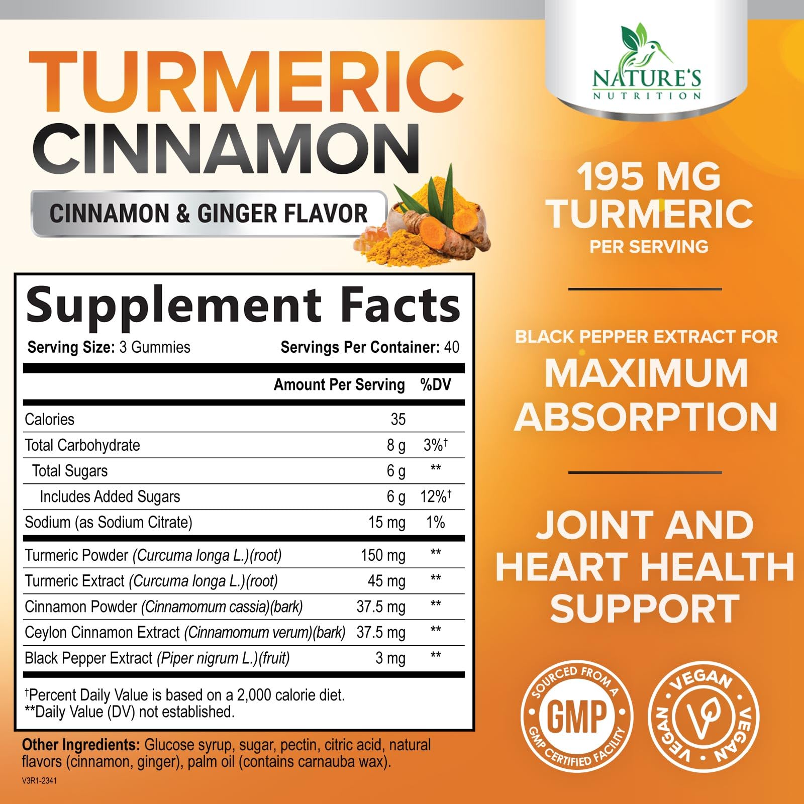 Turmeric curcumin gummies for joint health