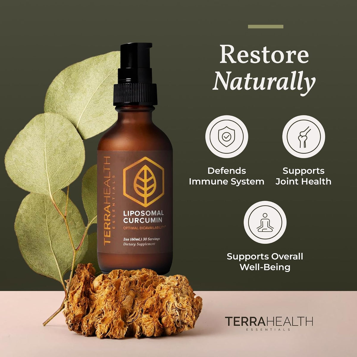 Turmeric curcumin supplement for wellness