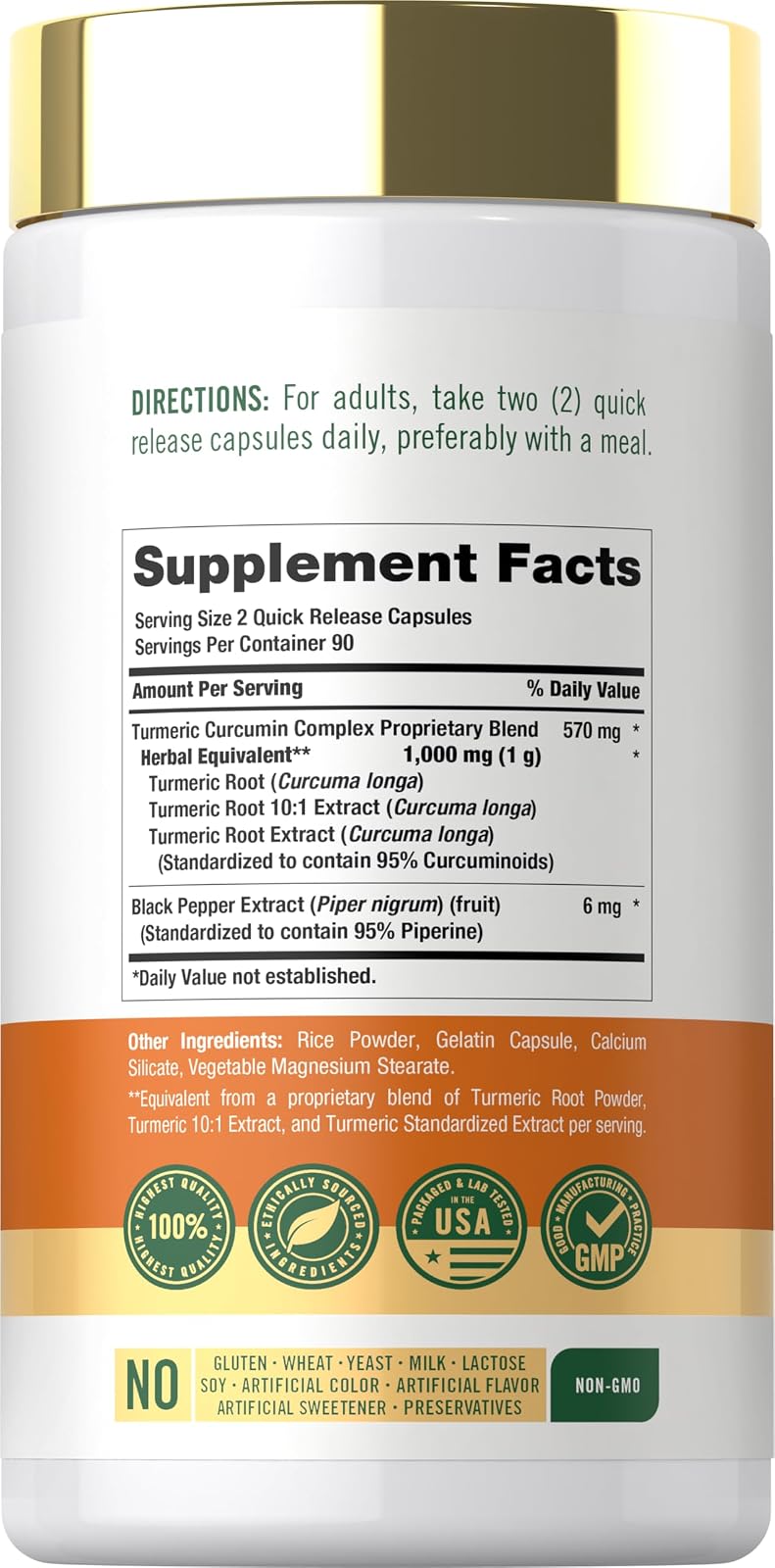 Turmeric curcumin with black pepper