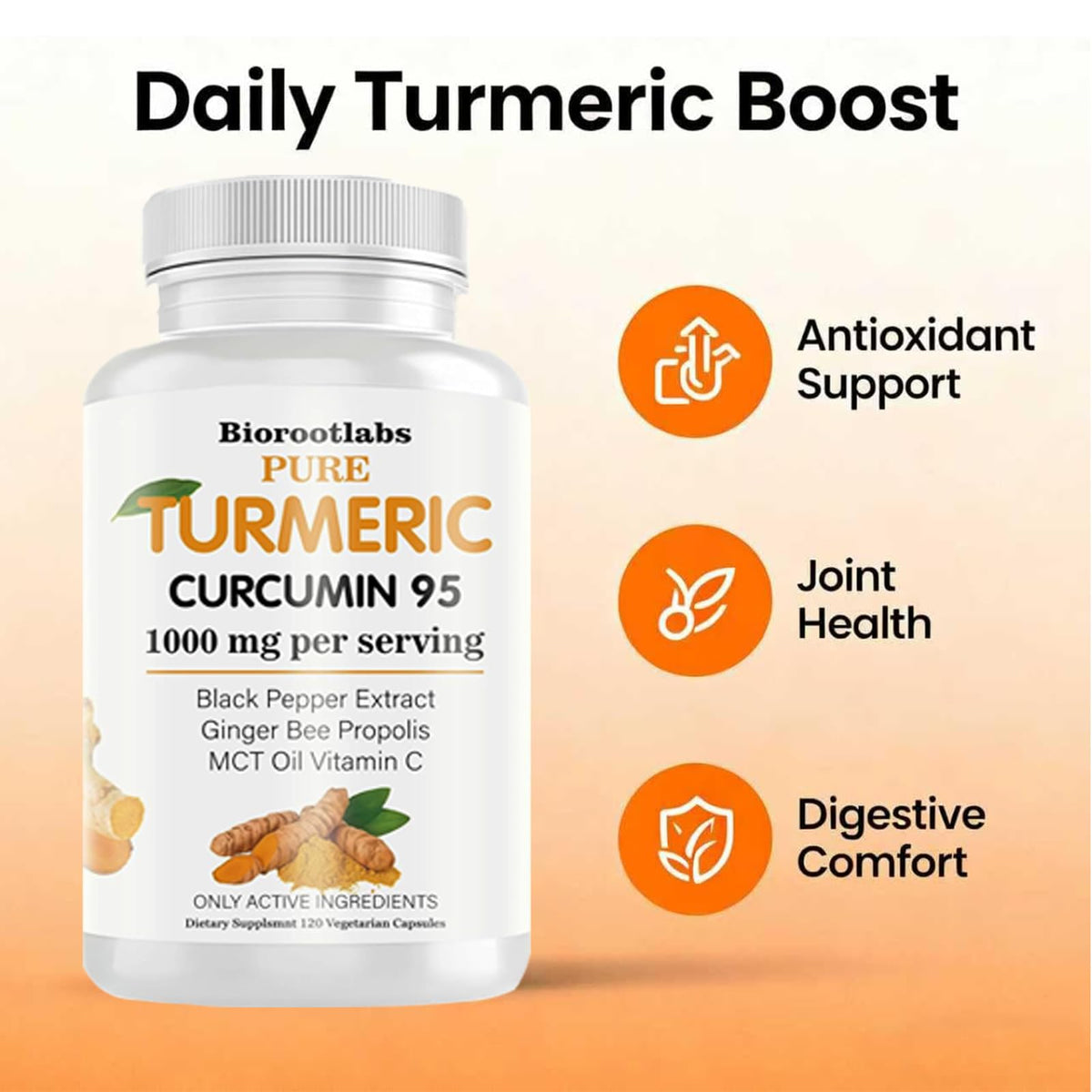 Turmeric curcumin with vitamin C benefits