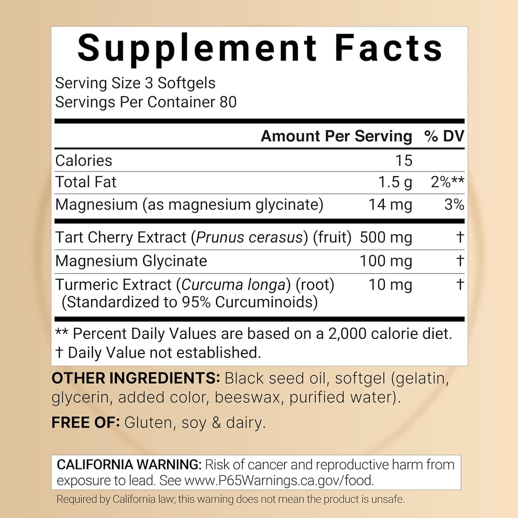 Turmeric extract benefits in Tart Cherry