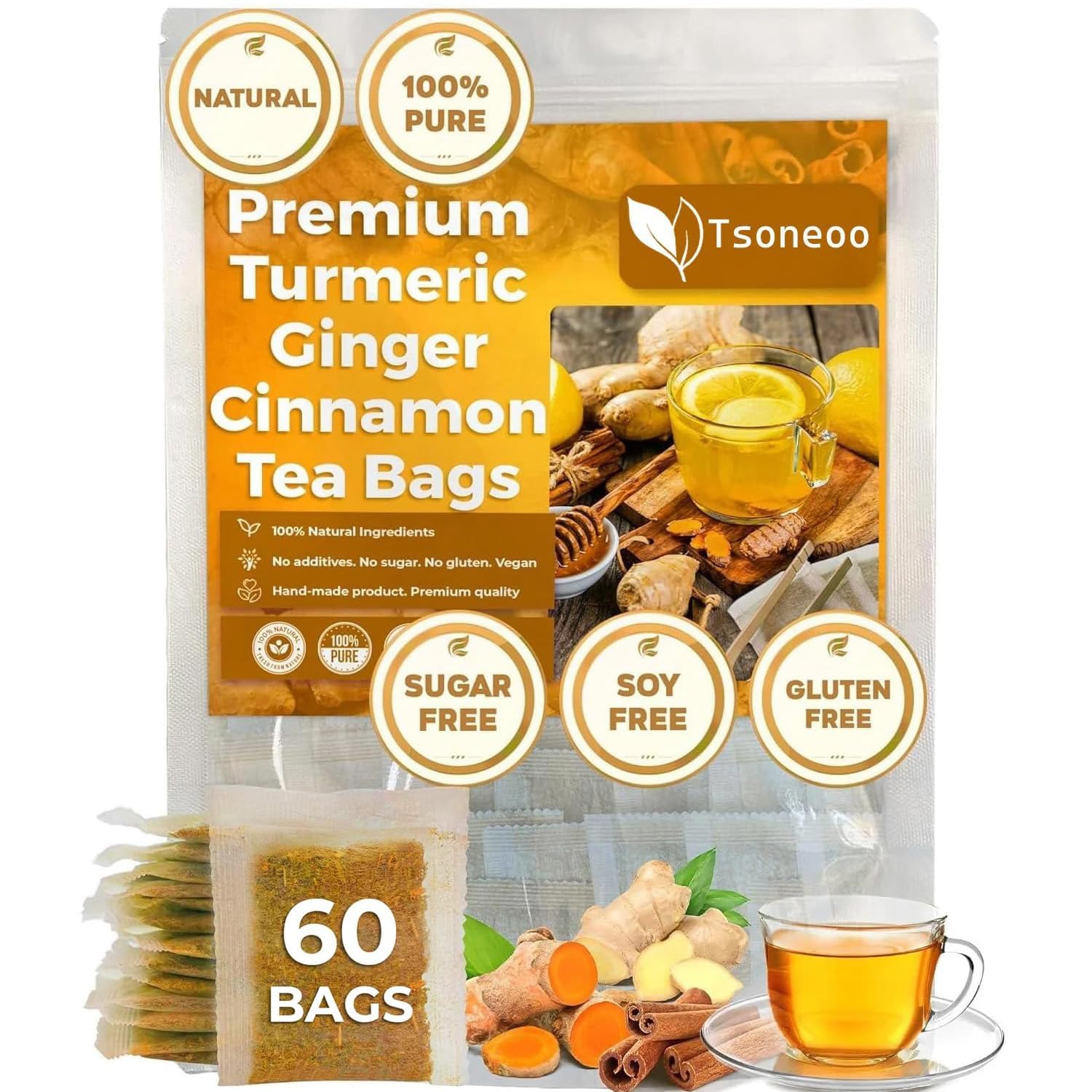 turmeric ginger cinnamon herbal tea bags
