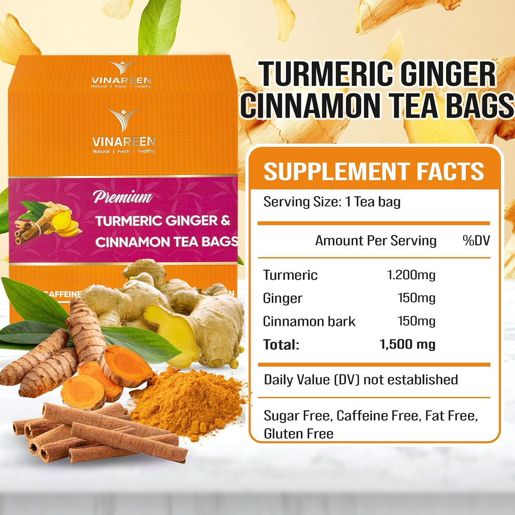 Turmeric ginger cinnamon tea bags
