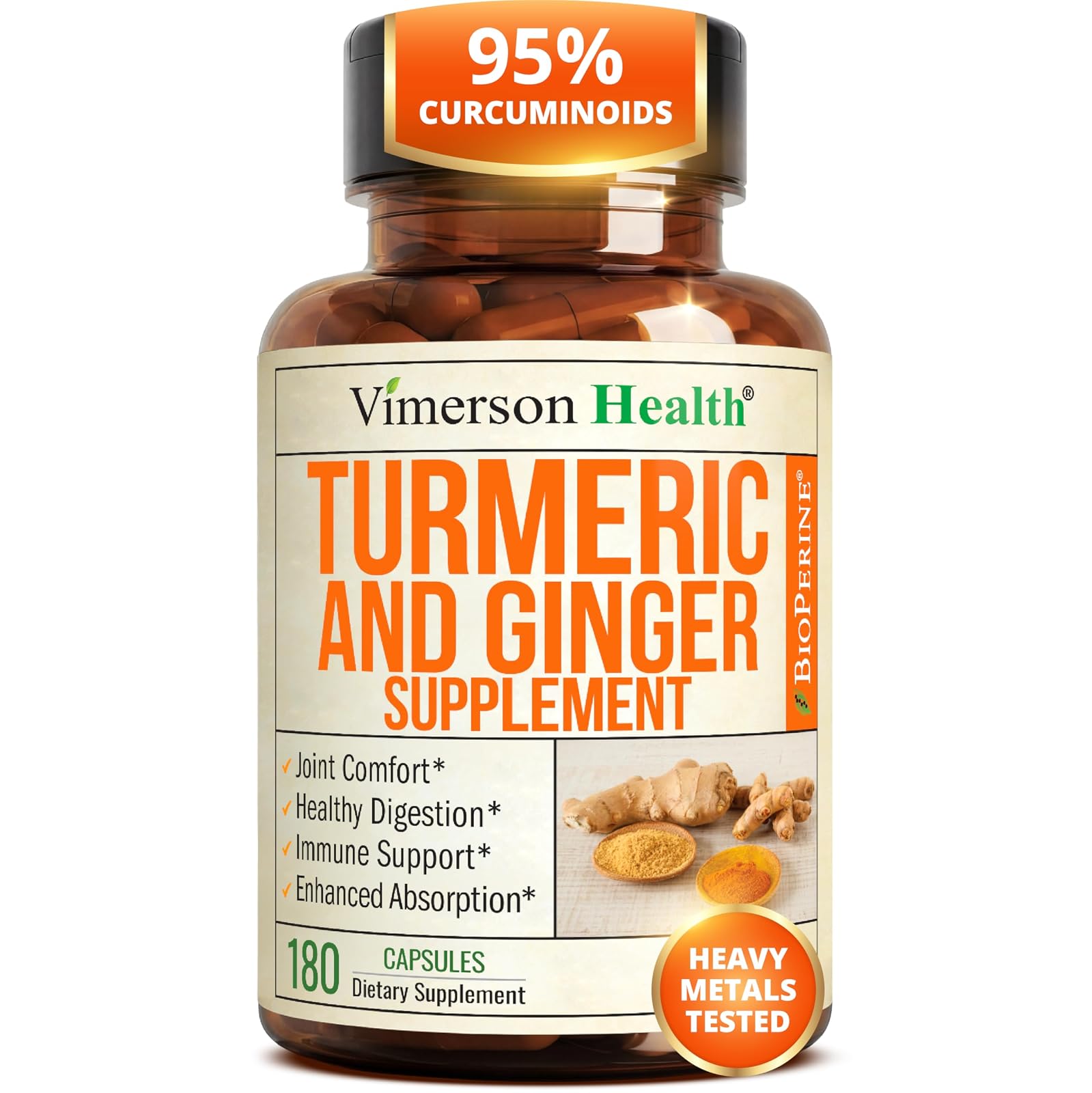 turmeric & ginger supplement capsules