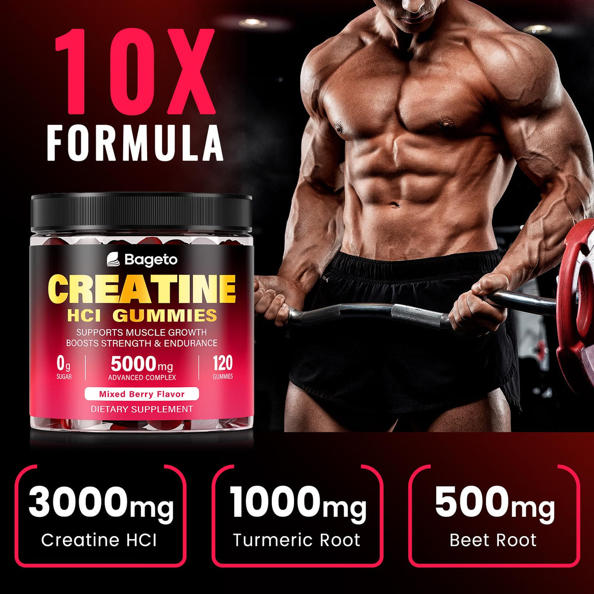 Turmeric infused creatine HCl gummies