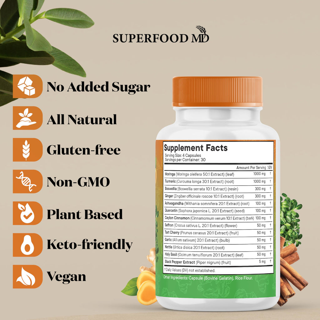 Turmeric Moringa supplement for daily vitality