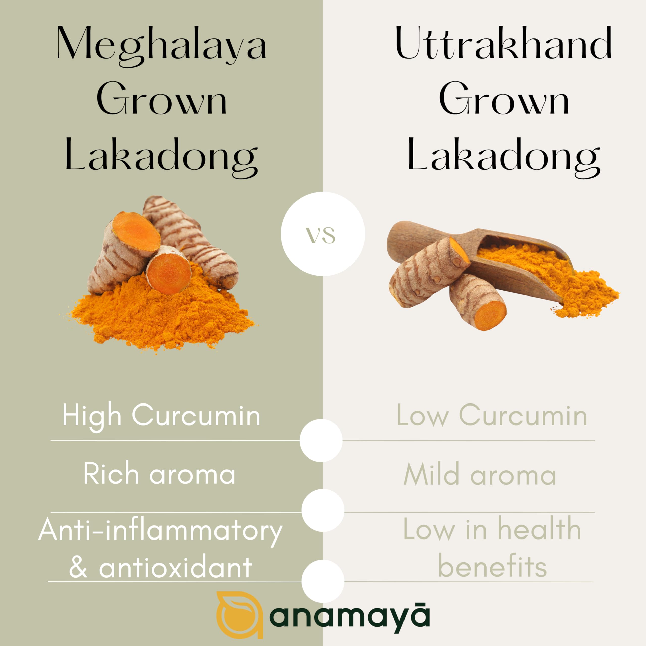 Turmeric powder rich in antioxidants